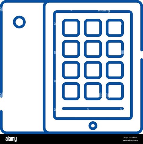 Tablet And Case Line Icon Concept Tablet And Case Flat Vector Symbol Sign Outline