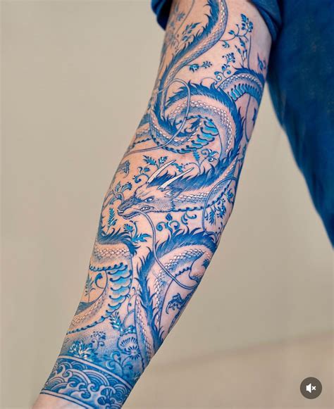 Pin By Iana Borges On Tattoo Blue Ink Tattoos Dragon Sleeve Tattoos