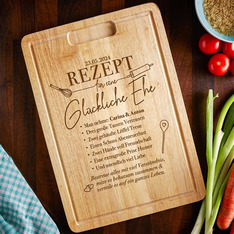 Schneidebrett Mit Gravur Rezept Glückliche Ehe Küchenbrett