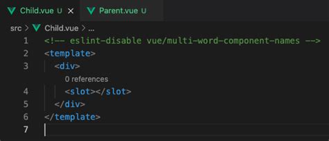 Incorrect Reference Count For Default Slot Issue Vuejs Language Tools GitHub