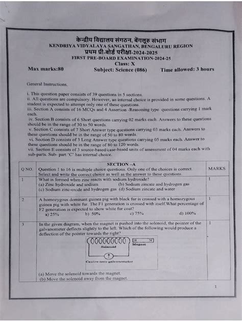 Science Pre Board Pdf