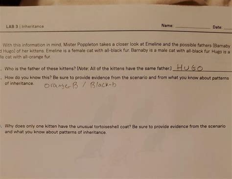 Solved Name Lab Exercises Date EXERCISE SEX LINKED Chegg Com