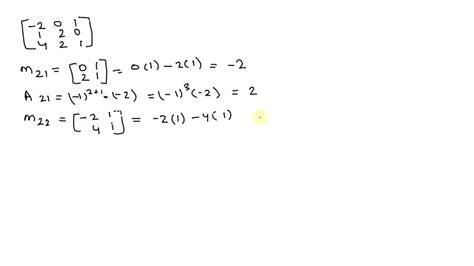 solved find the cofactor of each element in the second row of each
