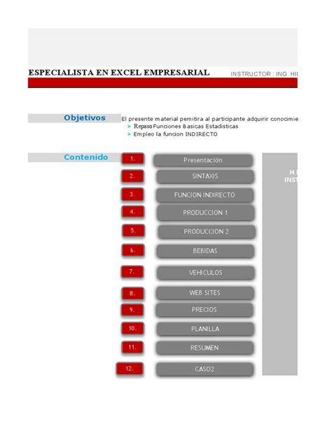 Funcion Indirecto Pdf Microsoft Excel