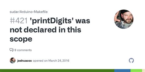 PrintDigits Was Not Declared In This Scope Issue Sudar Arduino Makefile GitHub