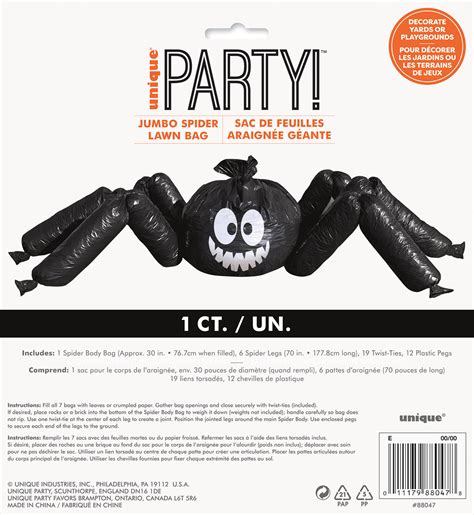 Jumbo Spider Lawn Bag Bubbles And Balloons