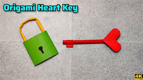 Origami Heart Key Origami Tutorial Paper Craft Youtube