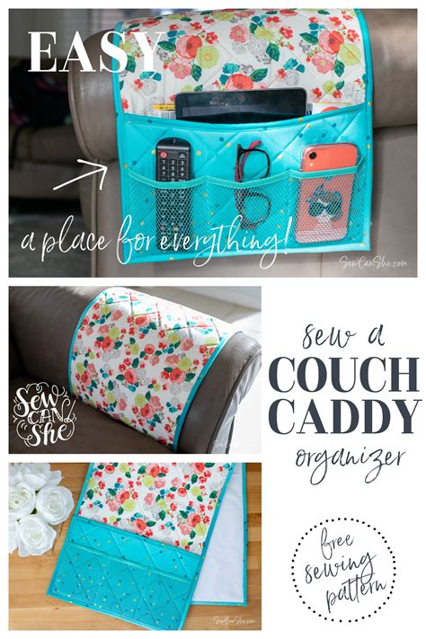 Couch Caddy Remote Control Organizer Free Sewing Pattern