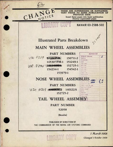 Illustrated Parts Breakdown For Main Wheel Assemblies Nose Wheel Assemblies And Tail Wheel