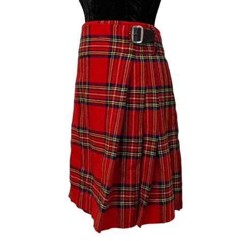 Red Plaid Skirt Etsy