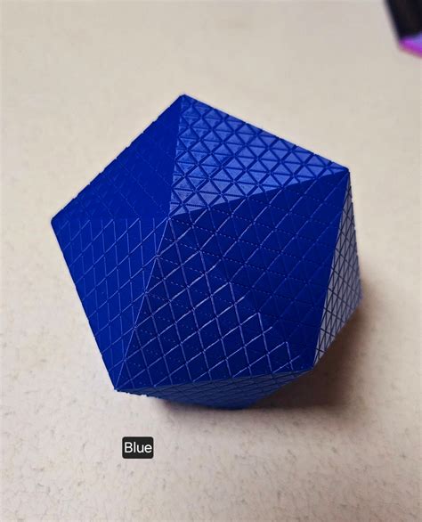 icosahedron 3d printed model 20 sided polyhedron 4 inch etsy