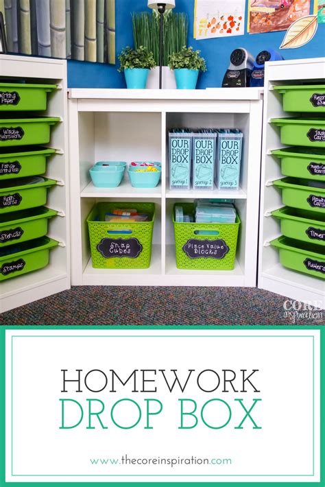 Homework Drop Box Labels Homework Organization Classroom