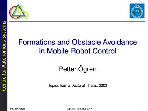 PPT Formations And Obstacle Avoidance In Mobile Robot Control PowerPoint Presentation ID