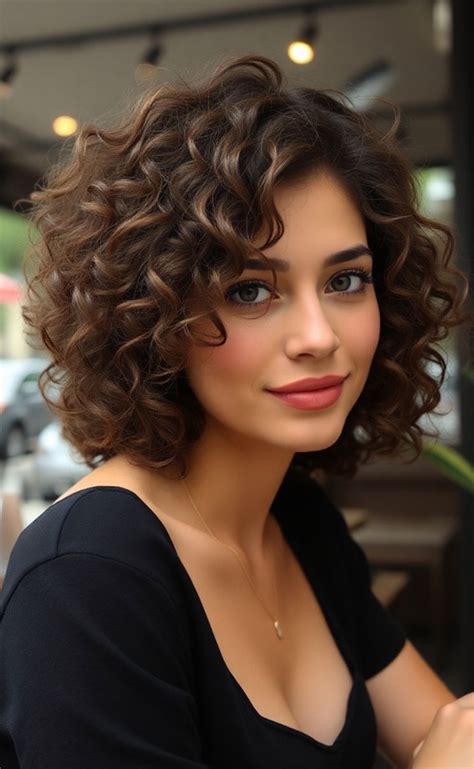 32 Medium Length Curly Hairstyles Elegant Curly Bob With Natural Gloss