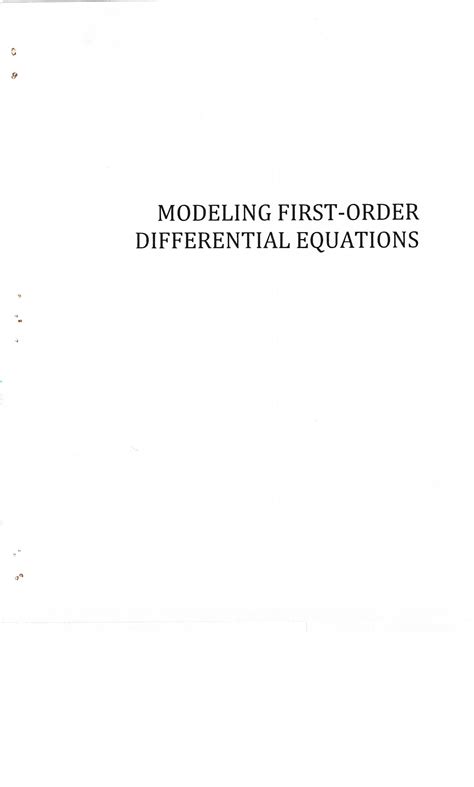 SOLUTION Modelling First Order Differential Equation Studypool