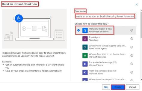 How To Create An Array From An Excel Table Using Power Automate