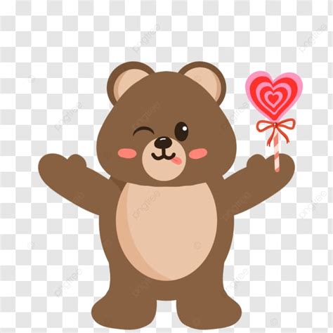 사탕을 사랑하는 곰 사랑 발렌타인 일러스트레이션 캔디 발렌타인 Png 일러스트 및 Psd 이미지 무료 다운로드 Pngtree