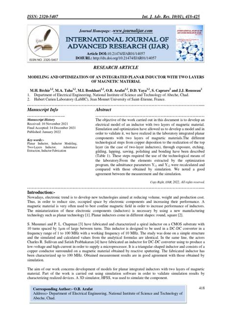 Modeling And Optimization Of An Integrated Planar Inductor With Two Layers Of Magnetic Material