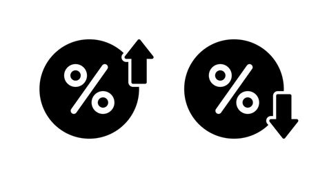 Up And Down Percent Icon Increase And Decrease Percentage Sign Growth