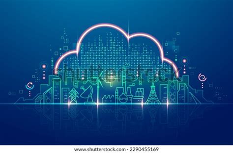 Concept Iot Cloud Computing Technology Graphic Stock Vector Royalty