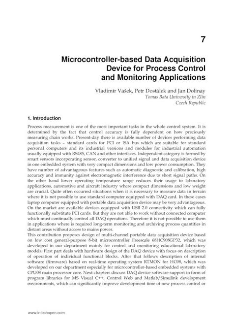 Pdf Microcontroller Based Data Acquisition Device For Process