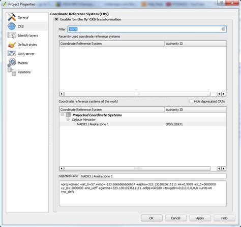 Coordinate System Setting NAD EPSG In QGIS Geographic Information Systems Stack