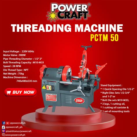 Powercraft Threading Machine Pctm 50 Input Facebook