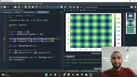 Gráfico De Intensidade De Cores No Python Usando O Comando Meshgrid