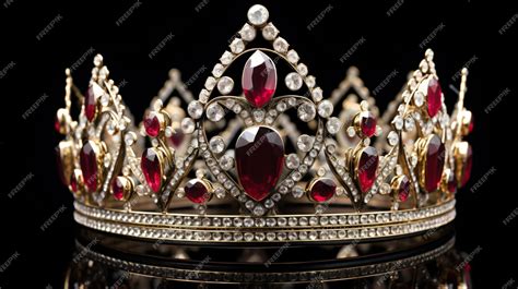 Premium Ai Image Diamond Ruby Crown A Jewel Encrusted Crown Isolated On White Background
