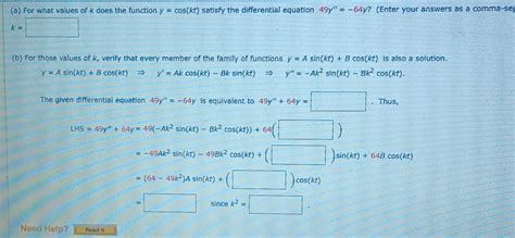 Solved This Cal 2 And It Is About The Differential Equations