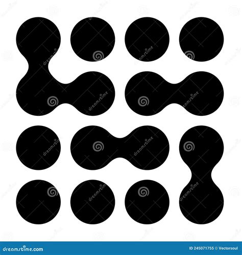 Metaball Connected Dots Circles Pattern Texture Element Stock Vector