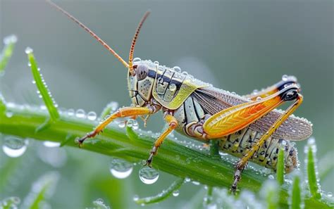 Premium Photo A Zoomed In Photograph Showcasing A Grasshopper