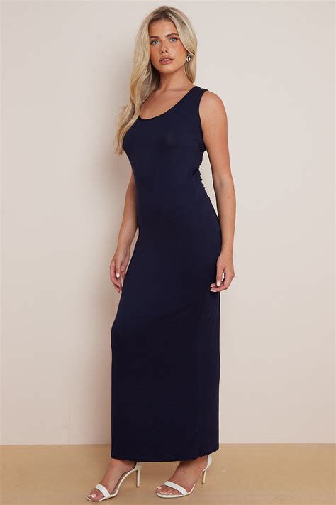Navy Racerback Maxi Dress Aftershock London