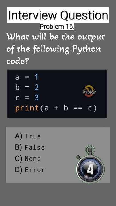 Python 🐍 Mcq 16 Interview Coding 💻 Problem The Pyplay Thepyplay Coding