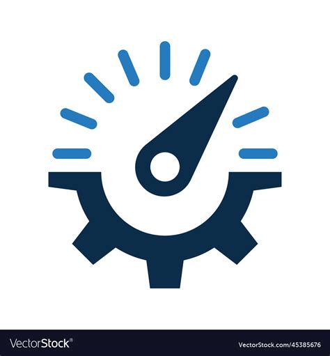 Work Efficiency Icon Performance Review Blue Flat Design Long Shadow