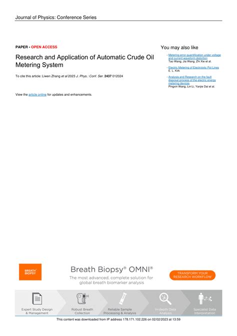 Pdf Research And Application Of Automatic Crude Oil Metering System