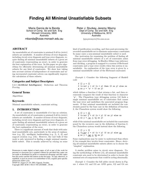 Pdf Finding All Minimal Unsatisfiable Subsets