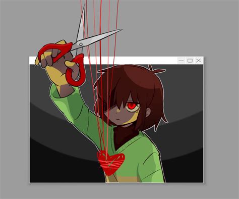 Safebooru 1other Black Shirt Brown Hair Commentary Request Cutting Deltarune Expressionless