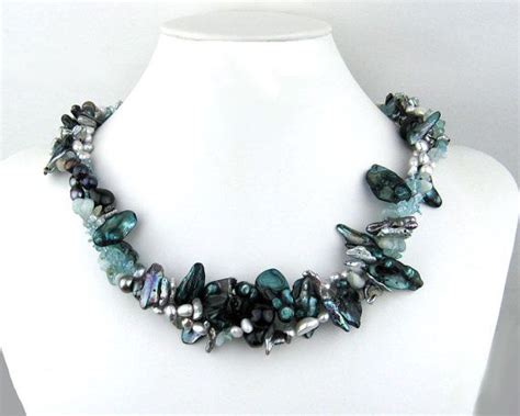 Twisted Strands Pearl Necklace Natural Keishi Pearls Blister Pearls
