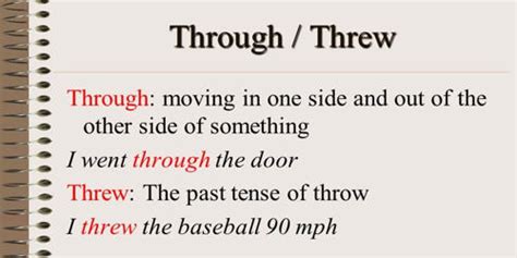 Difference Between Threw And Through Assignment Point