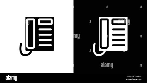 Office Phone Icon Set In Thin Line Outline Style And Linear Vector Sign