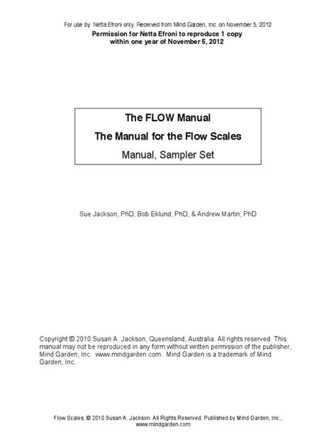 flow scales 2 pdf flow psychology experience