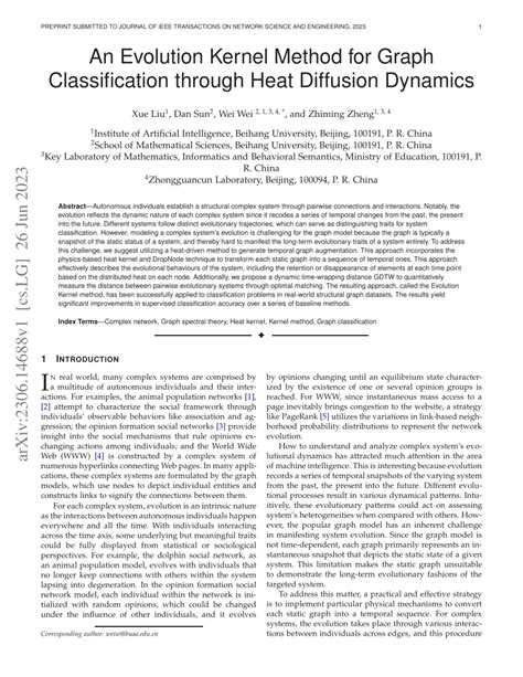 Pdf An Evolution Kernel Method For Graph Classification Through Heat