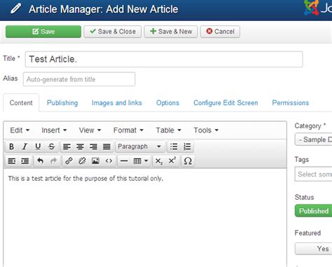 Use The Article Manager • Joomla Tutorial Fastcomet