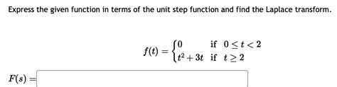Solved Express The Given Function In Terms Of The Unit Step Chegg