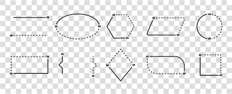 인용 부호가 있는 다른 모양으로 설정된 인용 상자 프레임 텍스트를 위한 여유 공간 벡터 Eps 10 프리미엄 벡터