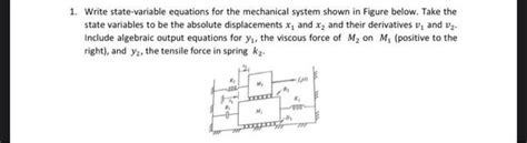 Solved Write State Variable Equations For The Mechanical Chegg