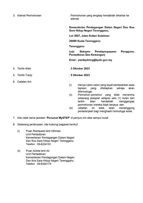 Iklan Jawatan Kementerian Perdagangan Dalam Negeri Dan Kos Sara Hidup