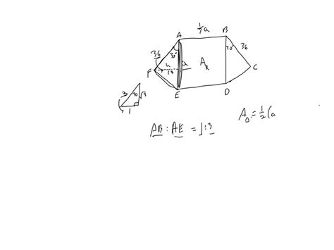 Solved The Diagram Shows A Rectangle Abde And Two Congruent Triangles Afe And Bcd Area Of