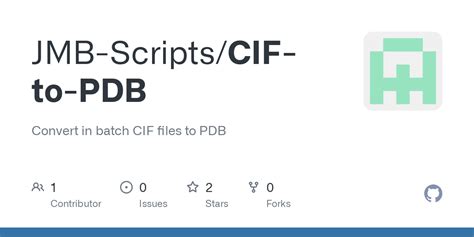 Github Jmb Scriptscif To Pdb Convert In Batch Cif Files To Pdb